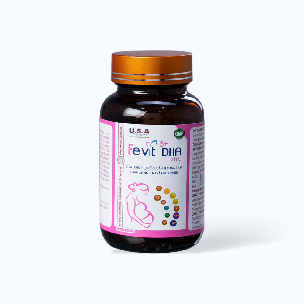 Bổ sung vitamin và khoáng chất cho bà bầu FEVIT DHA Extra (Hộp 30 viên)