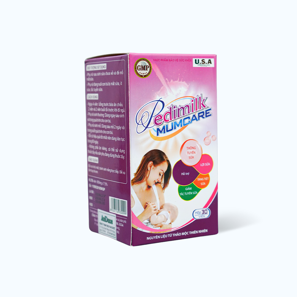 Viên uống PEDIMILK Mumcare tăng tiết sữa cho mẹ bỉm (Hộp 30 viên)