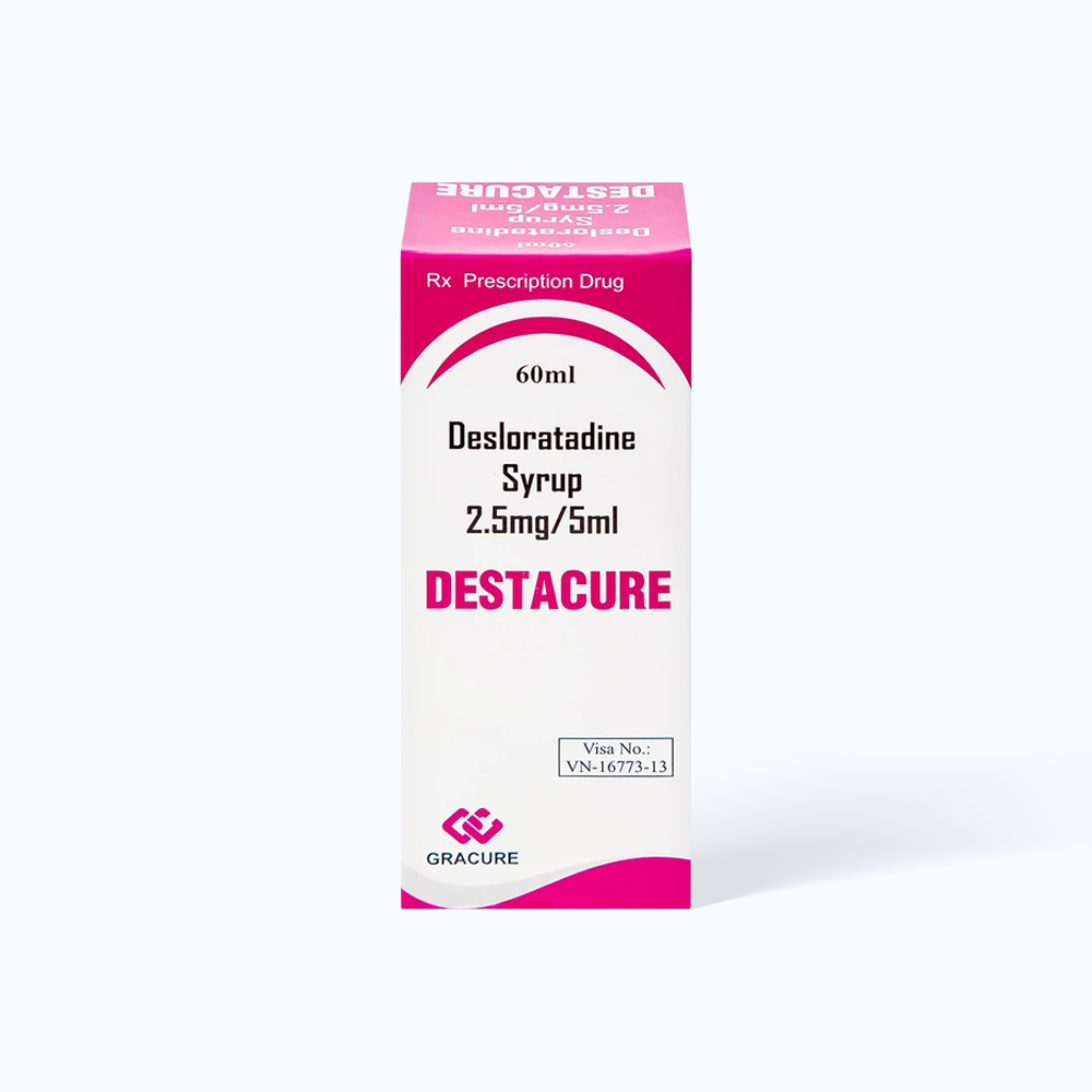 Siro Destacure 2.5mg/5ml trị viêm mũi dị ứng, mày đay, ngứa (chai 60ml)