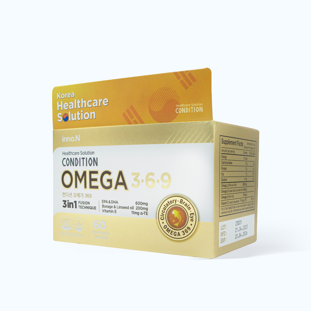 Bổ sung Omega 3 INNO.N Condition Omega 369 (6 vỉ x 10 viên)