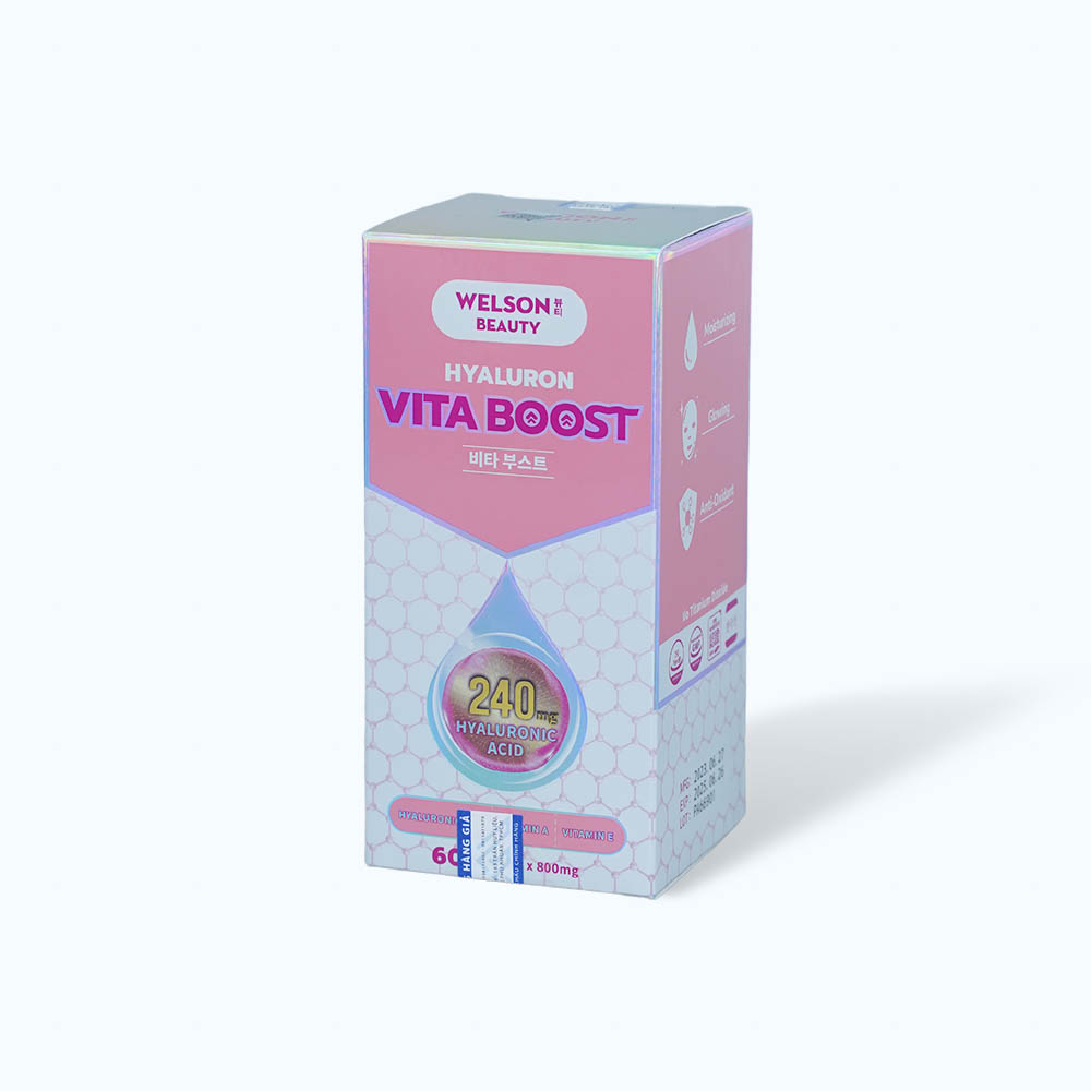 Viên uống WELSON BEAUTY Hyaluron Vita Boost 240mg hỗ trợ cấp ẩm đẹp da ...