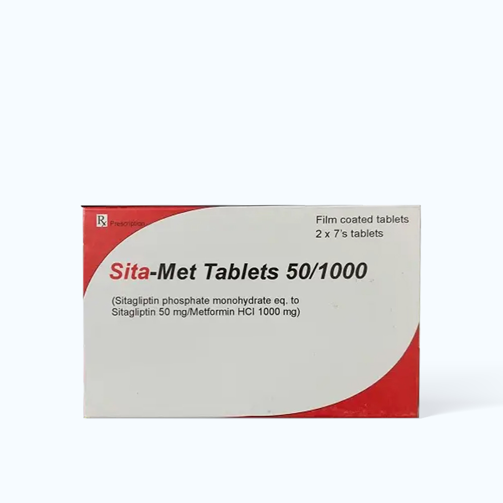 Viên nén bao phim Sita-Met 50mg/1000mg Amvipharm điều trị đái tháo ...