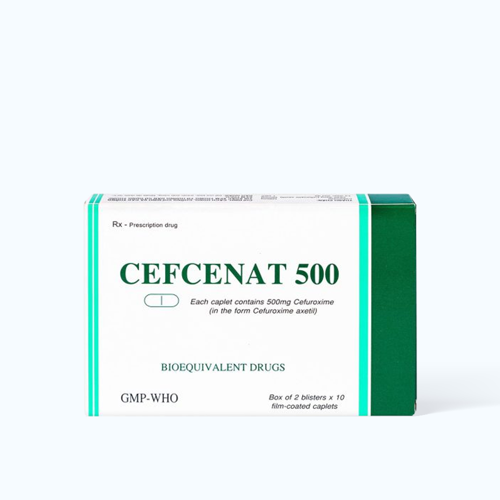 Cefcenat Capl F.C 500mg (Hộp 2 vỉ x 10 viên)