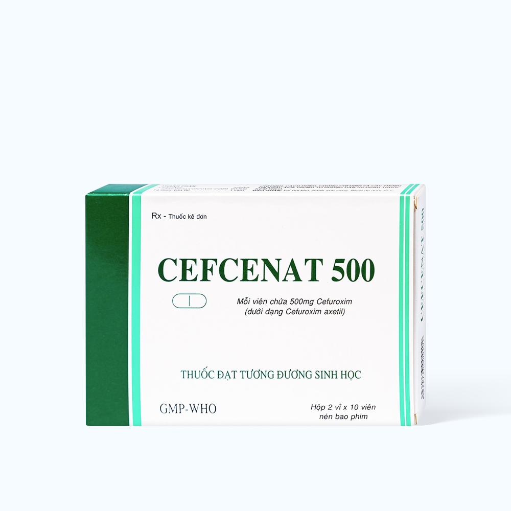 Cefcenat Capl F.C 500mg (Hộp 2 vỉ x 10 viên)