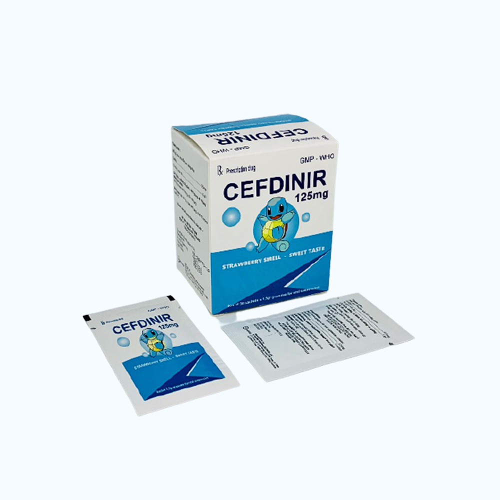 Bột pha hỗn dịch uống Cefdinir 125mg S.Pharm kháng sinh điều trị nhiễm ...